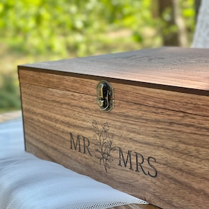 Wedding, Engagement Gift for Couples - Wedding Card Box, Custom Wooden ...