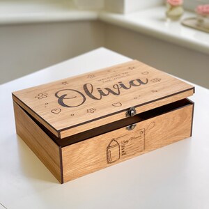 Baby Keepsake Box From Wooden With Personalization - Toddler Gift for ...