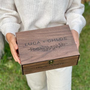 Personalized Memory, Wooden, Wedding Keepsake Box Anniversary Couple ...