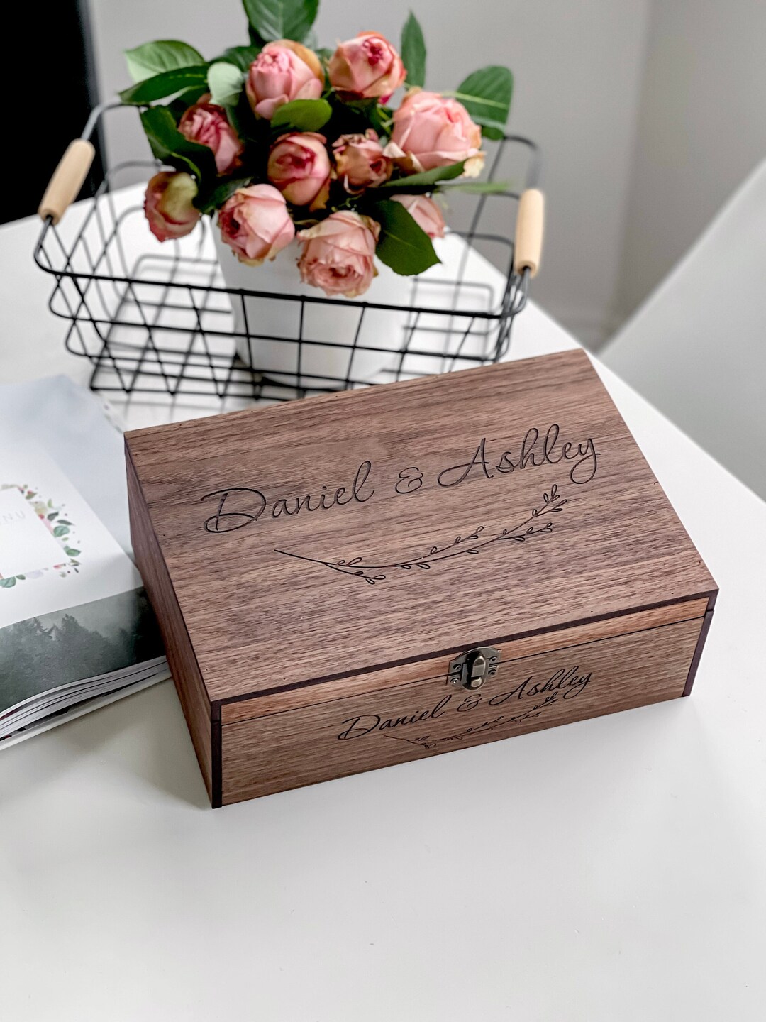 Wedding, Engagement Gift for Couples Personalized, Wooden, Memory ...