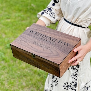 Wedding Engagement Gift for Couples Personalized Wooden Memory Keepsake ...