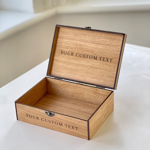 Custom Memory Wooden Laser Engraved Box, Christmas Gift Personalized ...