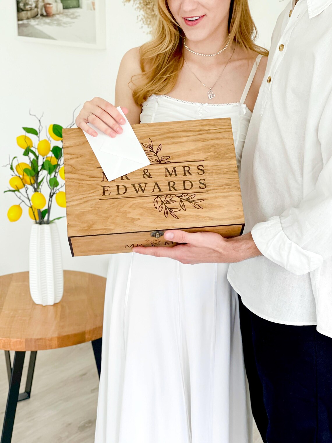 Custom Personalized Wooden Keepsake Box - Wedding Card Box, Anniversary ...