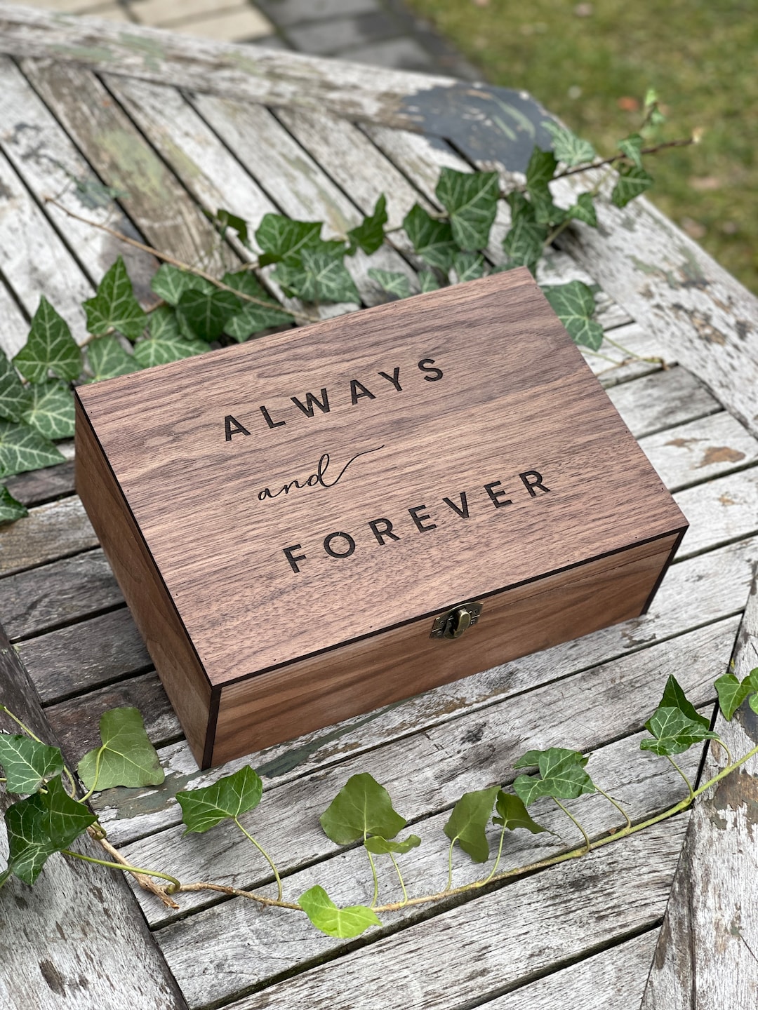 Personalized Memory Wooden Keepsake Stash Valentines Lock Box Wedding ...