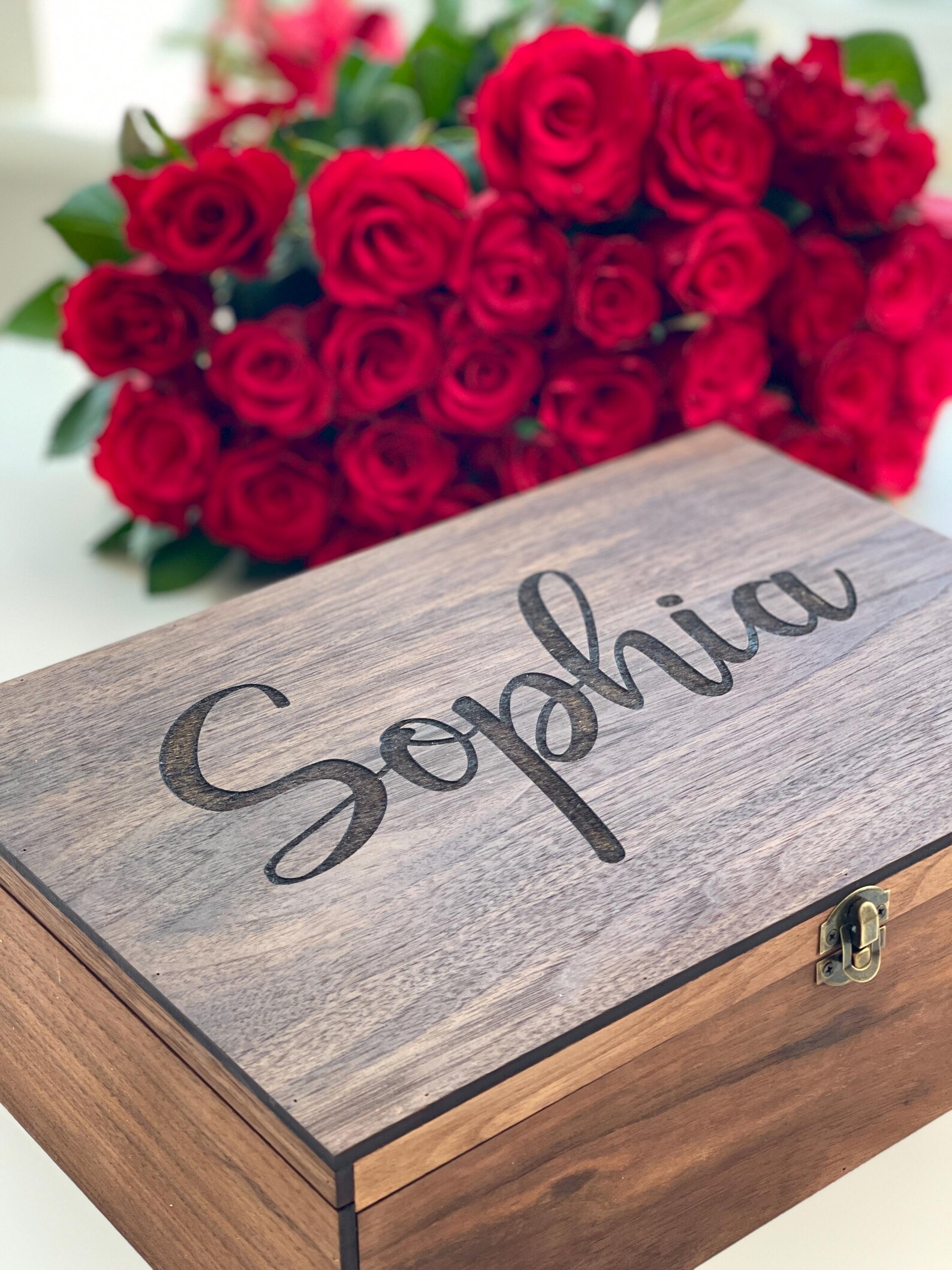 Personalized Memory Wooden, Keepsake Gift Box Valentine Christmas Day ...