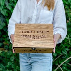Personalized Memory, Wooden, Wedding Keepsake Box Anniversary Couple ...