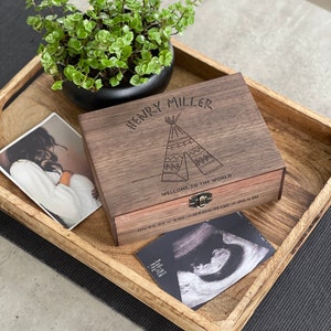 Baby Keepsake Memory Wooden Personalized Custom Wood Box With Name ...