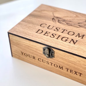 Custom Memory Wooden Laser Engraved Box, Christmas Gift Personalized ...
