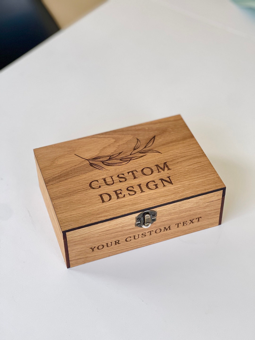 Custom Memory Wooden Laser Engraved Box, Christmas Gift Personalized ...