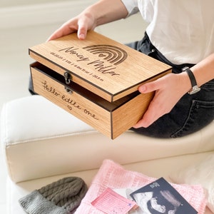 Baby Keepsake Memory Personalized Wooden Box - Baby Shower Gift, Birth ...