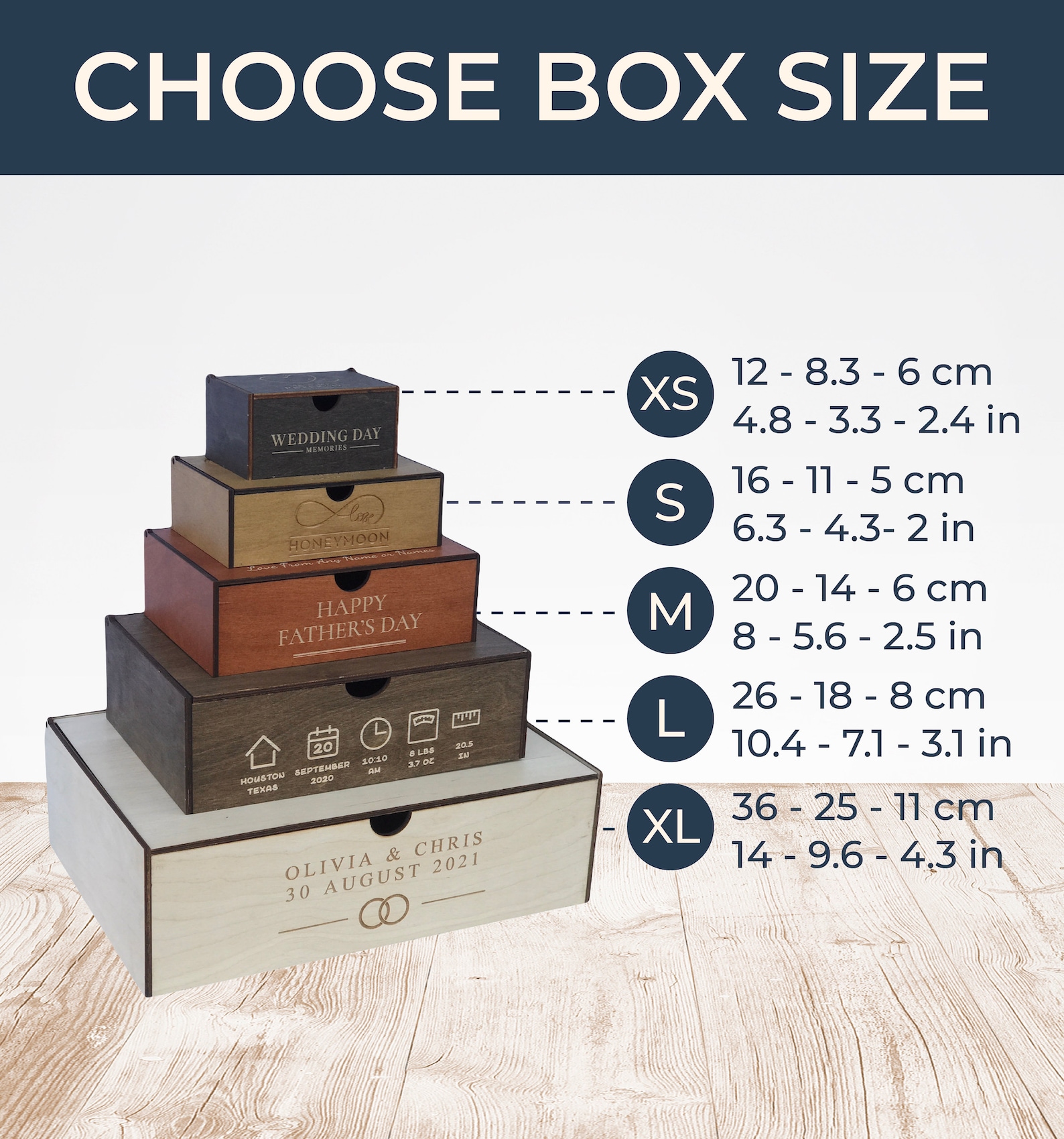 Personalized wooden name box for memories keepsake original | Etsy