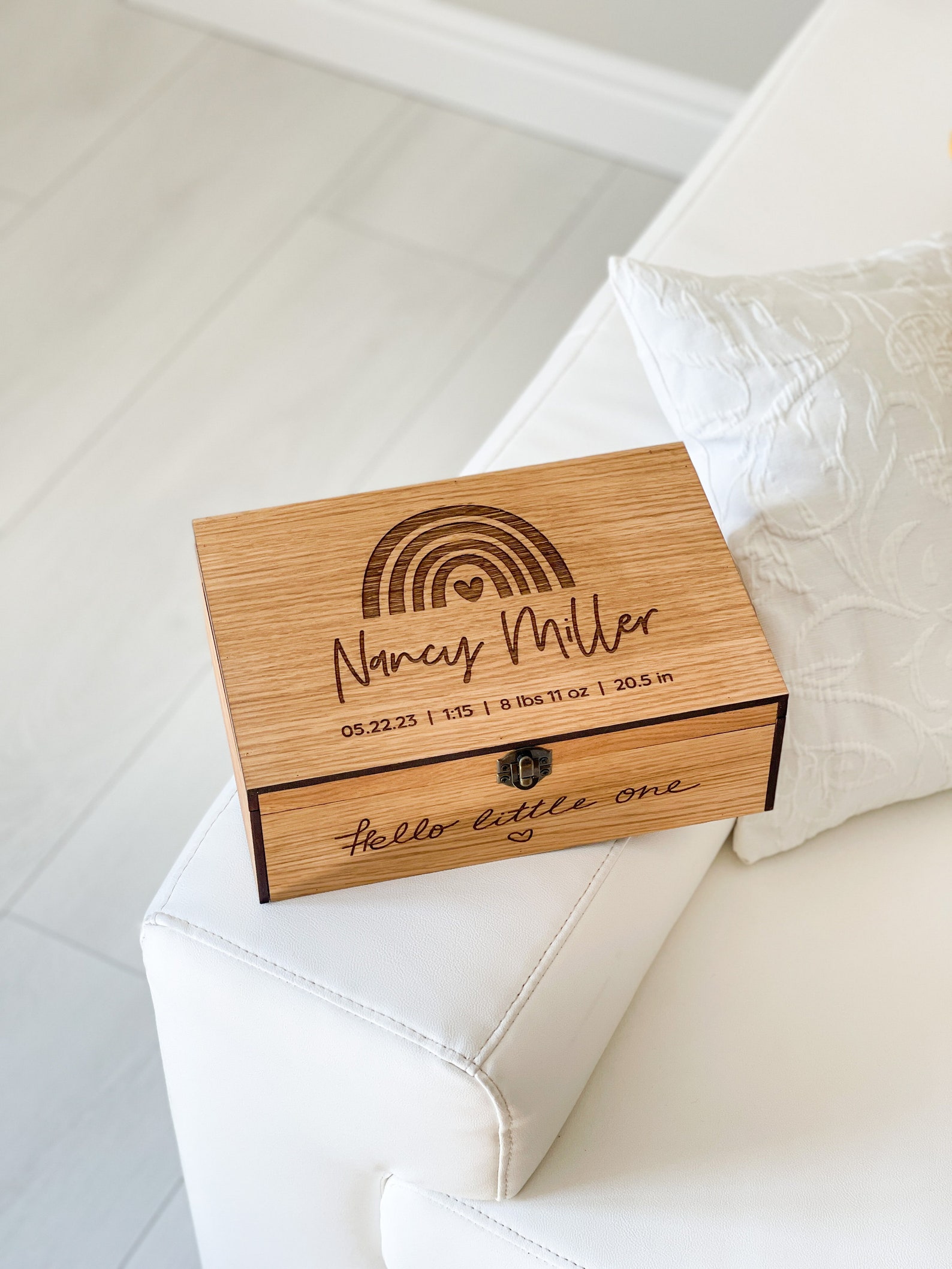 Baby Keepsake Memory Personalized Wooden Box - Baby Shower Gift, Birth ...