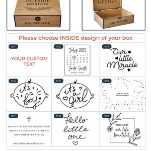 Baby Keepsake Memory Wooden Personalized Custom Wood Box With Name ...