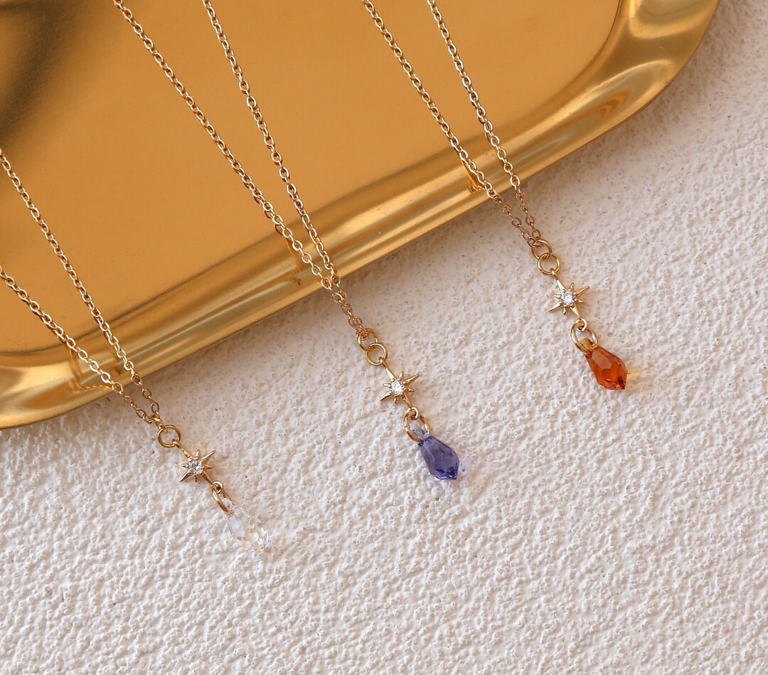 Celestial Necklace With Crystal Pendant/jewelry Gift for Her/gold Star ...