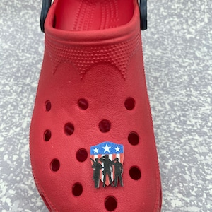 Pin OR Croc Charm Military Personnel in Front of a Shield - Etsy