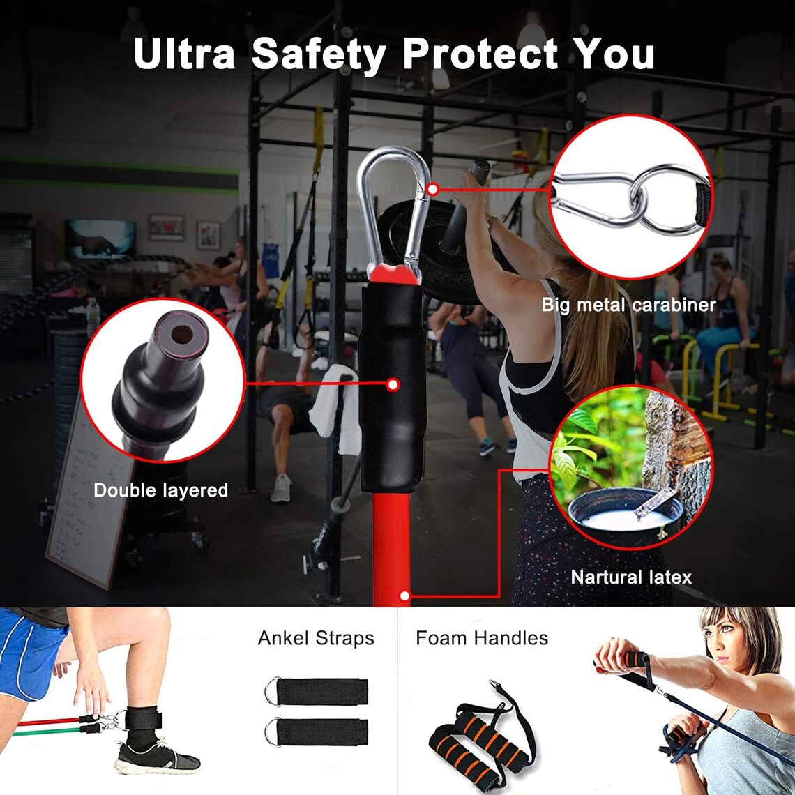 STRIVE Premium Resistance Bands Set (11pcs), Exercise Bands for ...