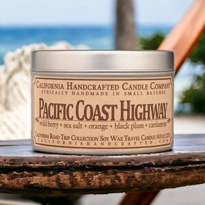 Pacific Coast Highway Soy Wax Travel Candle Wild Berry Sea Salt Orange ...