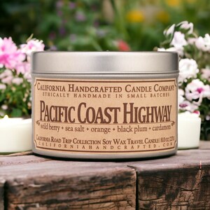 Pacific Coast Highway Soy Wax Travel Candle Wild Berry Sea Salt Orange ...
