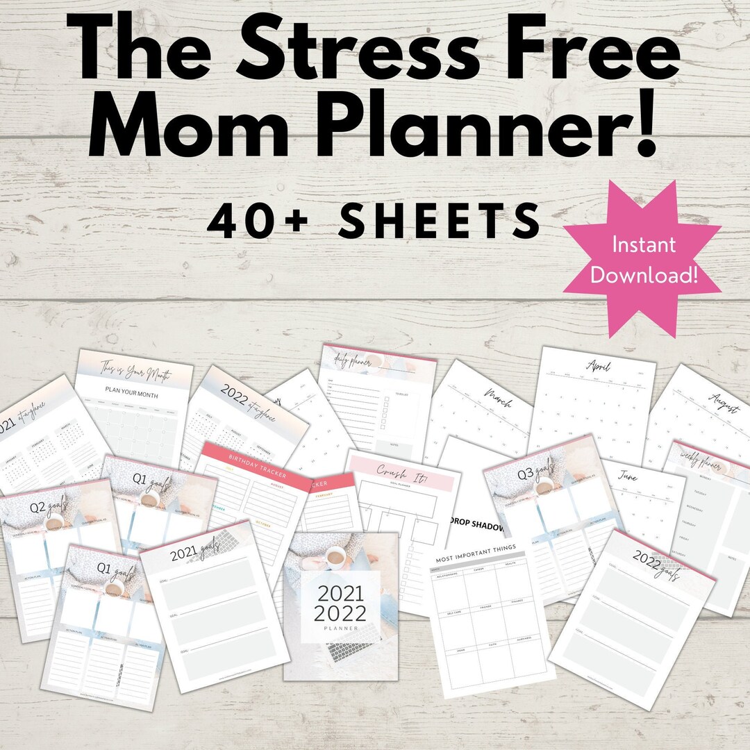 Monthly Printable Planner for Moms, Habit Tracker, Task Sheet, Daily to ...