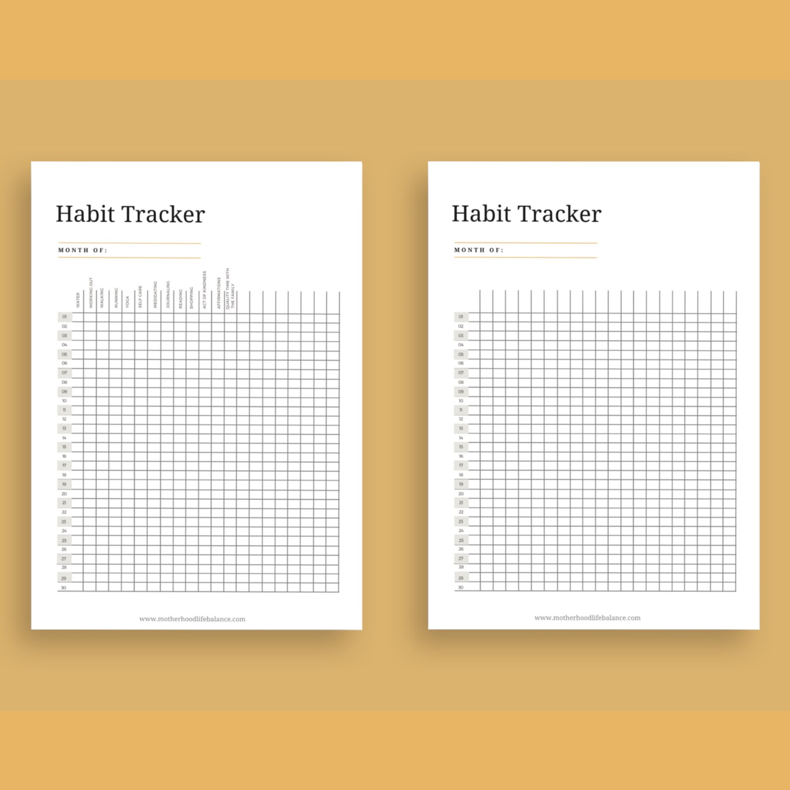 Printable Habit Tracker for Busy Moms. Self Care Checklist Daily ...