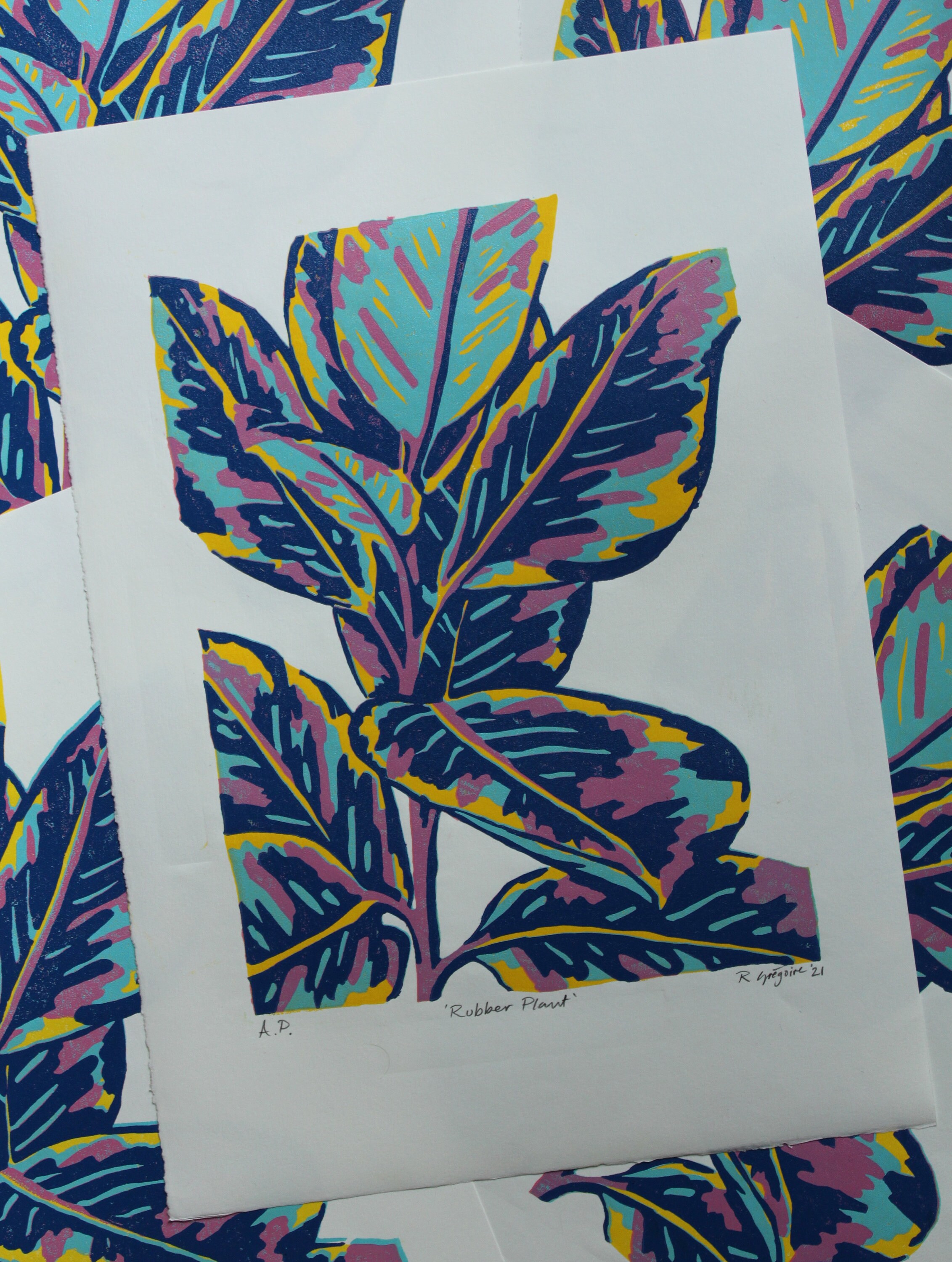 REDUCED Rubber Plant Artist Proof Print Multicolour - Etsy