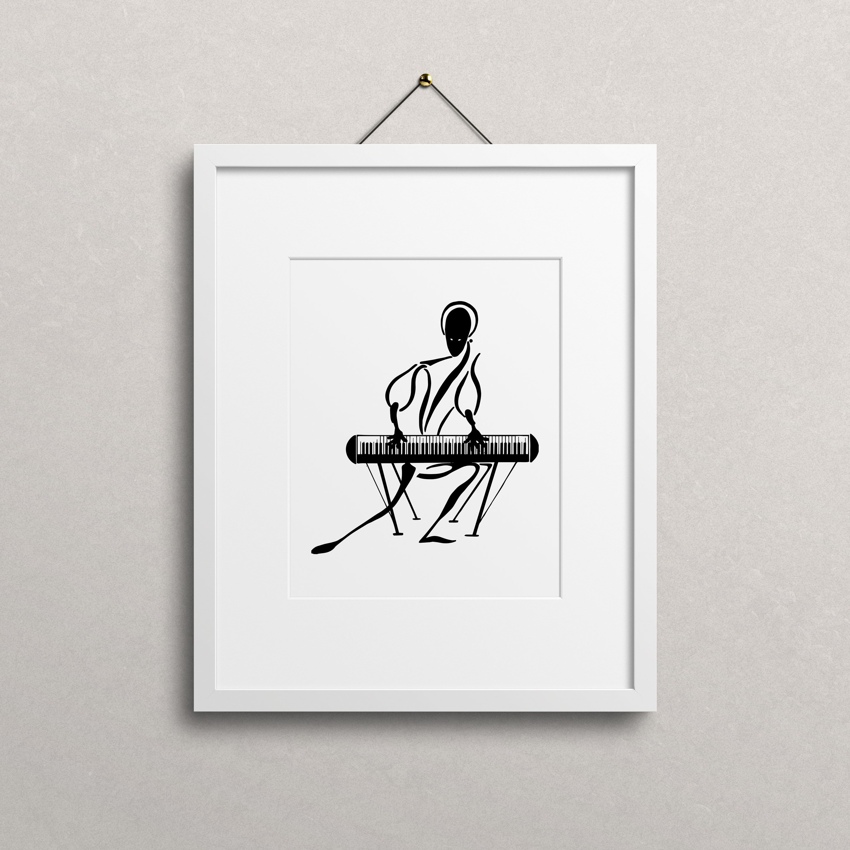 Black And White Abstract Music Paintings