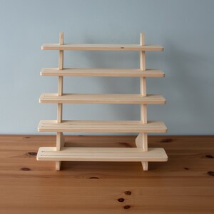 Space Saving 5 Tiered Display Stand With Reversible Grooved Shelving ...
