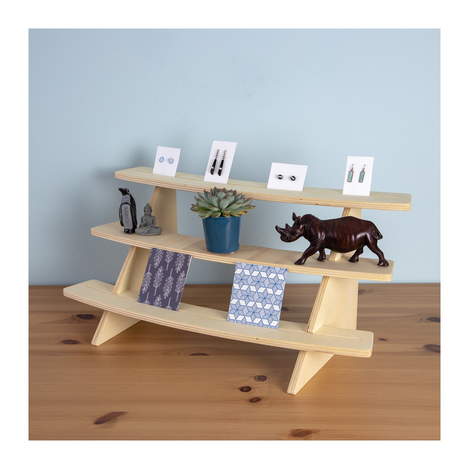 Convex Display Stand With 3 Tier Shelving for Countertop - Etsy UK
