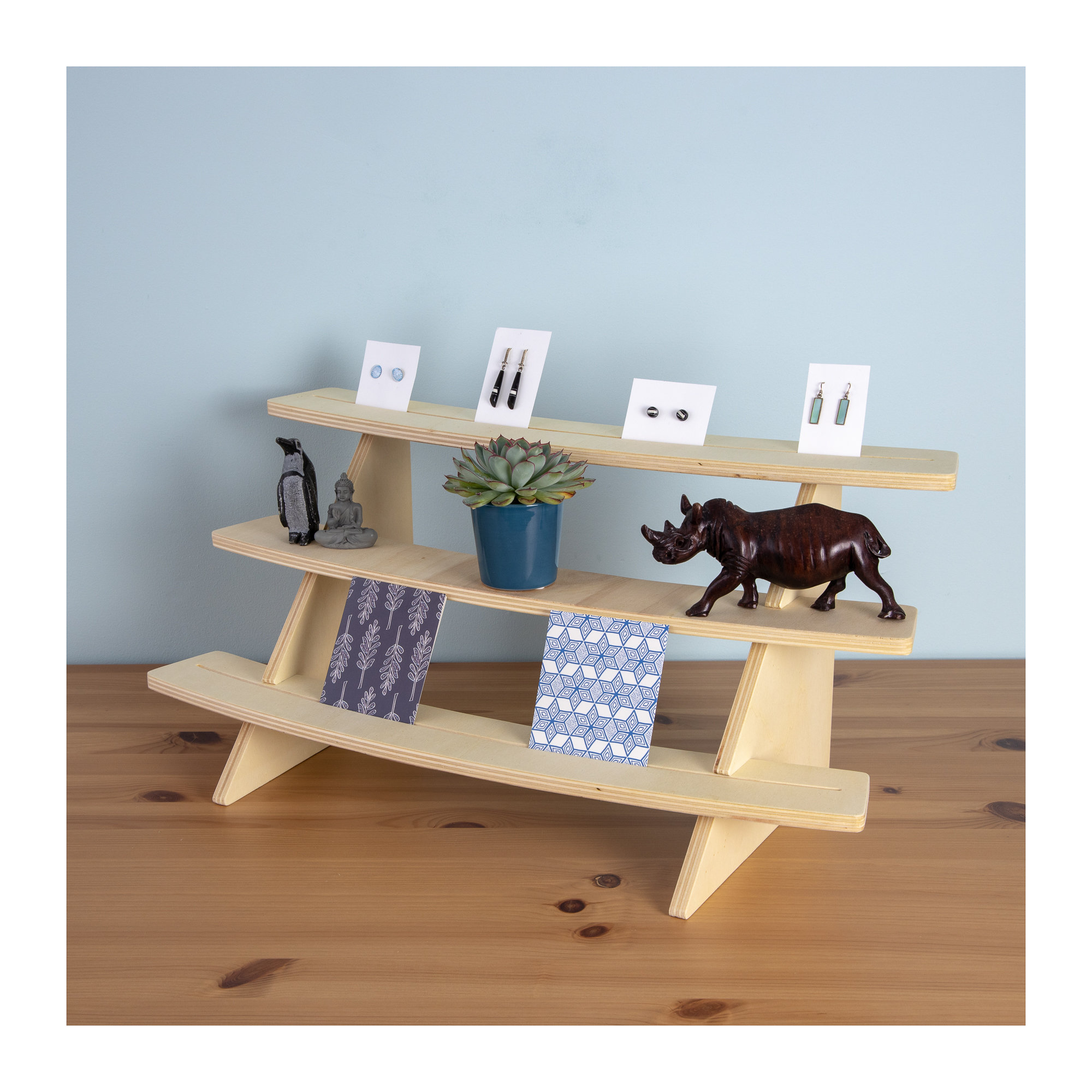 Convex Display Stand With 3 Tier Shelving for Countertop - Etsy UK