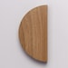 Solid Oak Half Moon Handle, One Semi Circular Door Knob for Kitchen and Bedroom Furniture ...