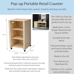 Pop-up Portable Retail Counter With Shelving and Wheels, Checkout Kiosk ...