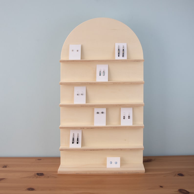 Curved Top Jewellery Earring Cards Display Board Shelving for Crafts ...