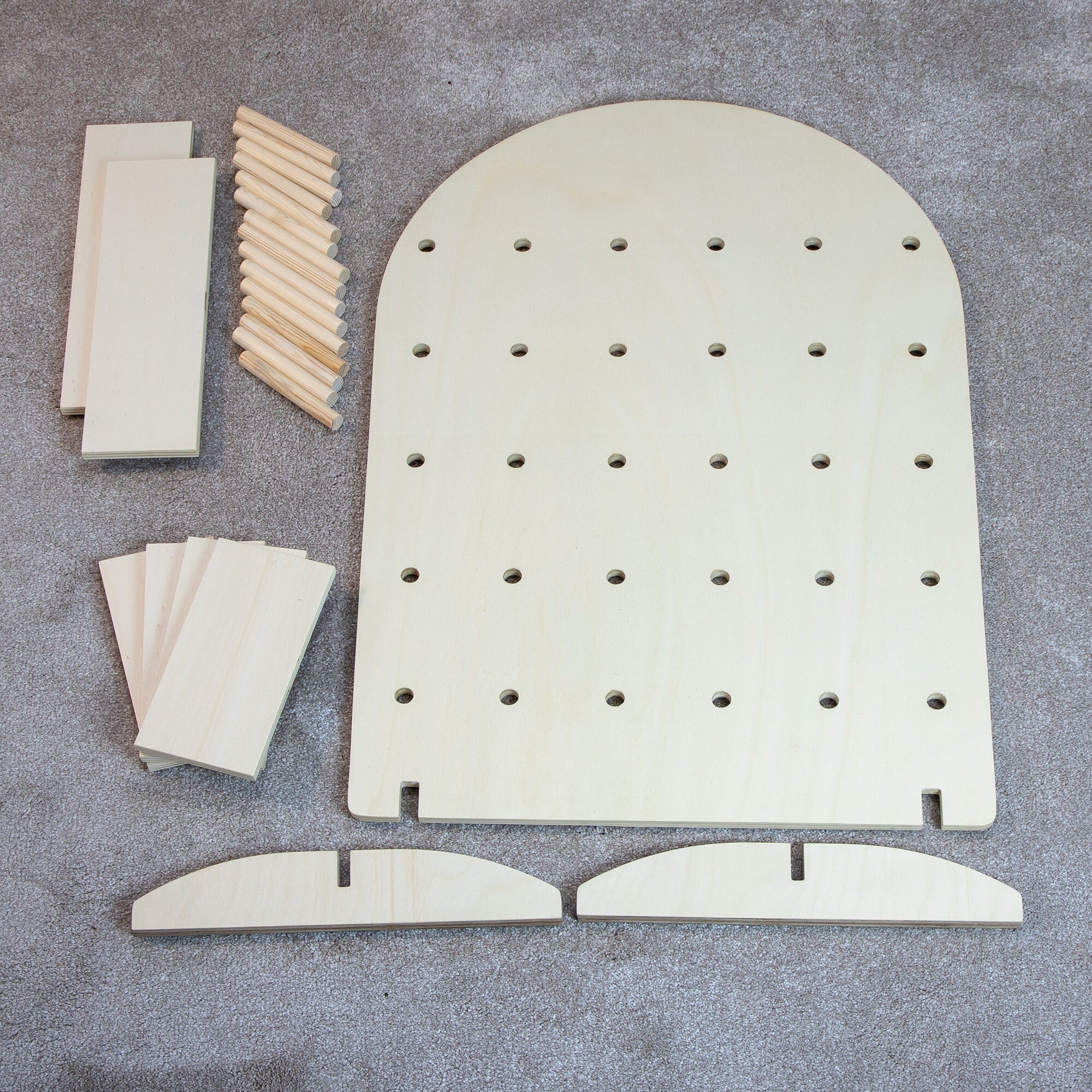 Curved Table Top Pegboard With Shelving and Pegs for Crafts | Etsy