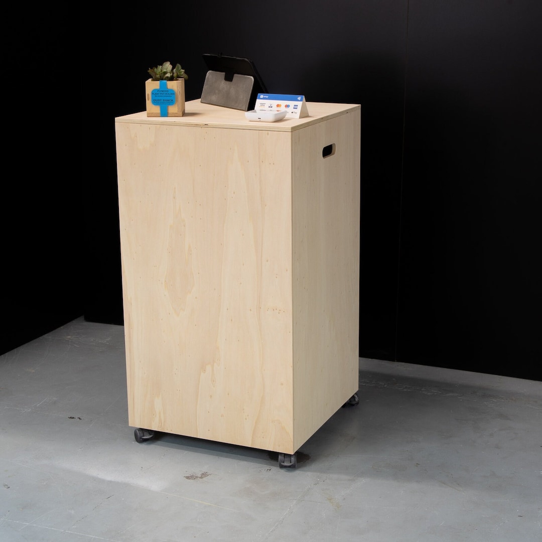 Pop-up Portable Retail Counter With Shelving and Wheels, Checkout Kiosk ...