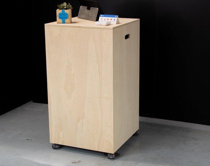 Pop-up Portable Retail Counter With Shelving and Wheels, Checkout Kiosk ...