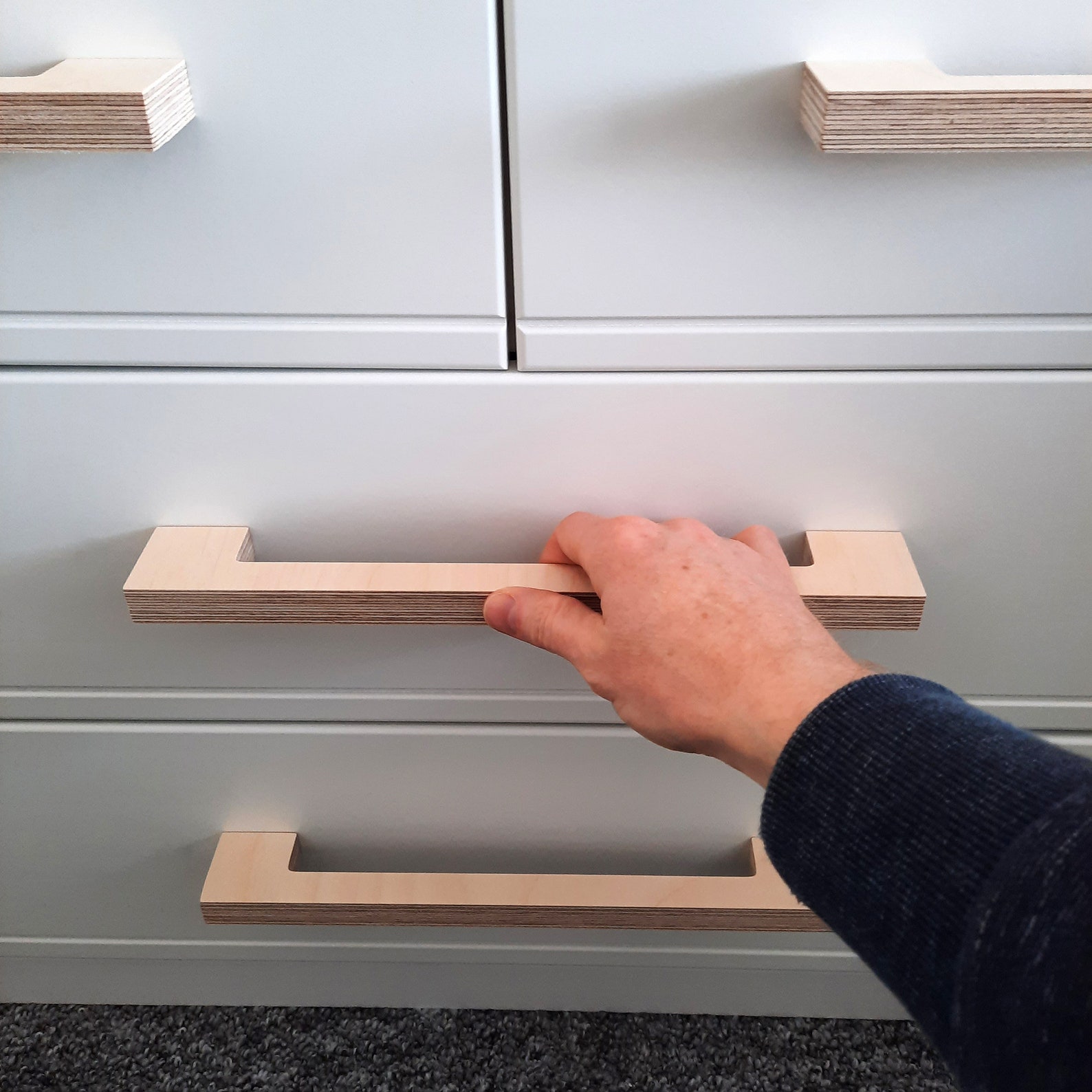 Square Wide Edged Cabinet Handle for Kitchen Cabinets, Bedroom ...