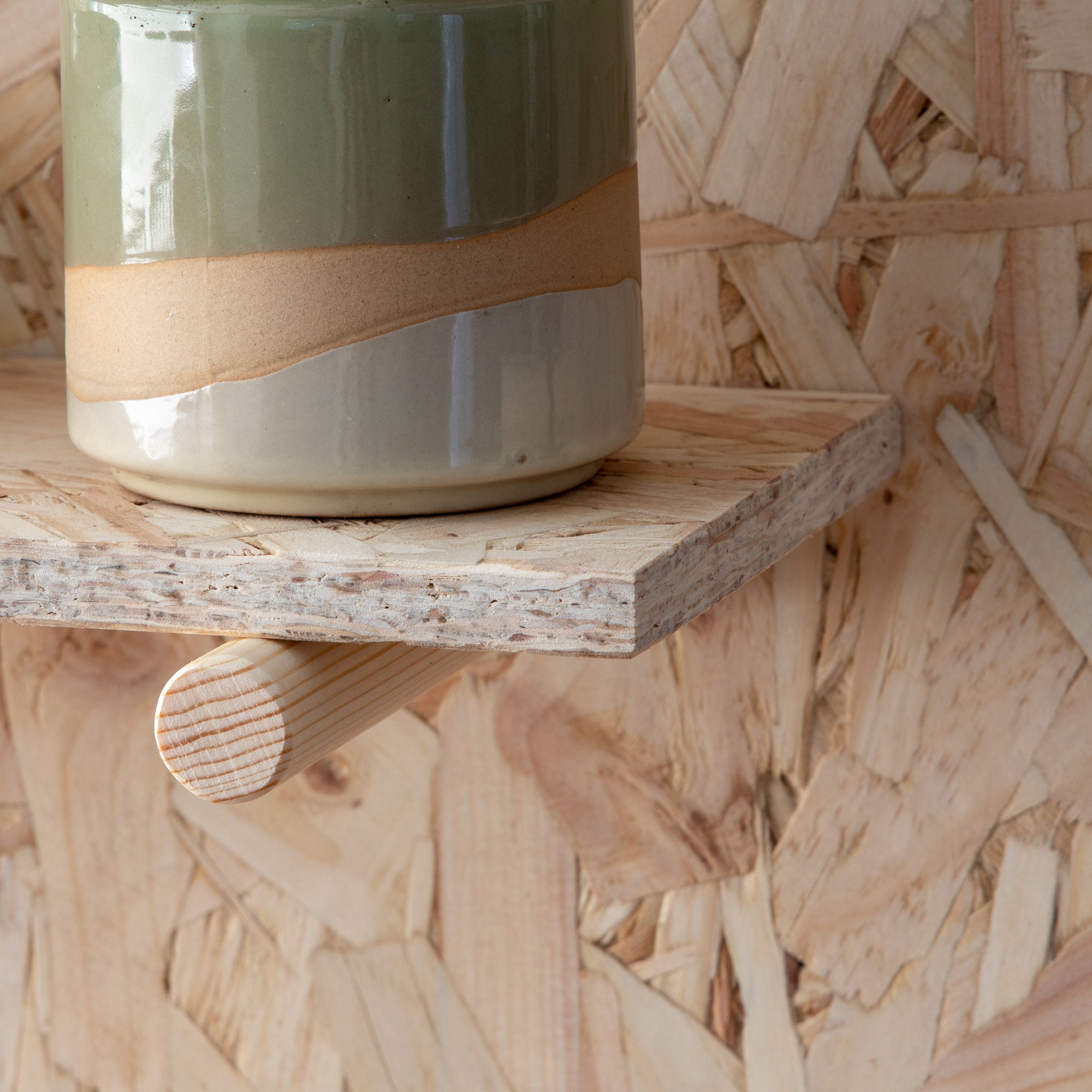 Table Top OSB Pegboard With a Curved Top, Includes Feet, Shelving and ...