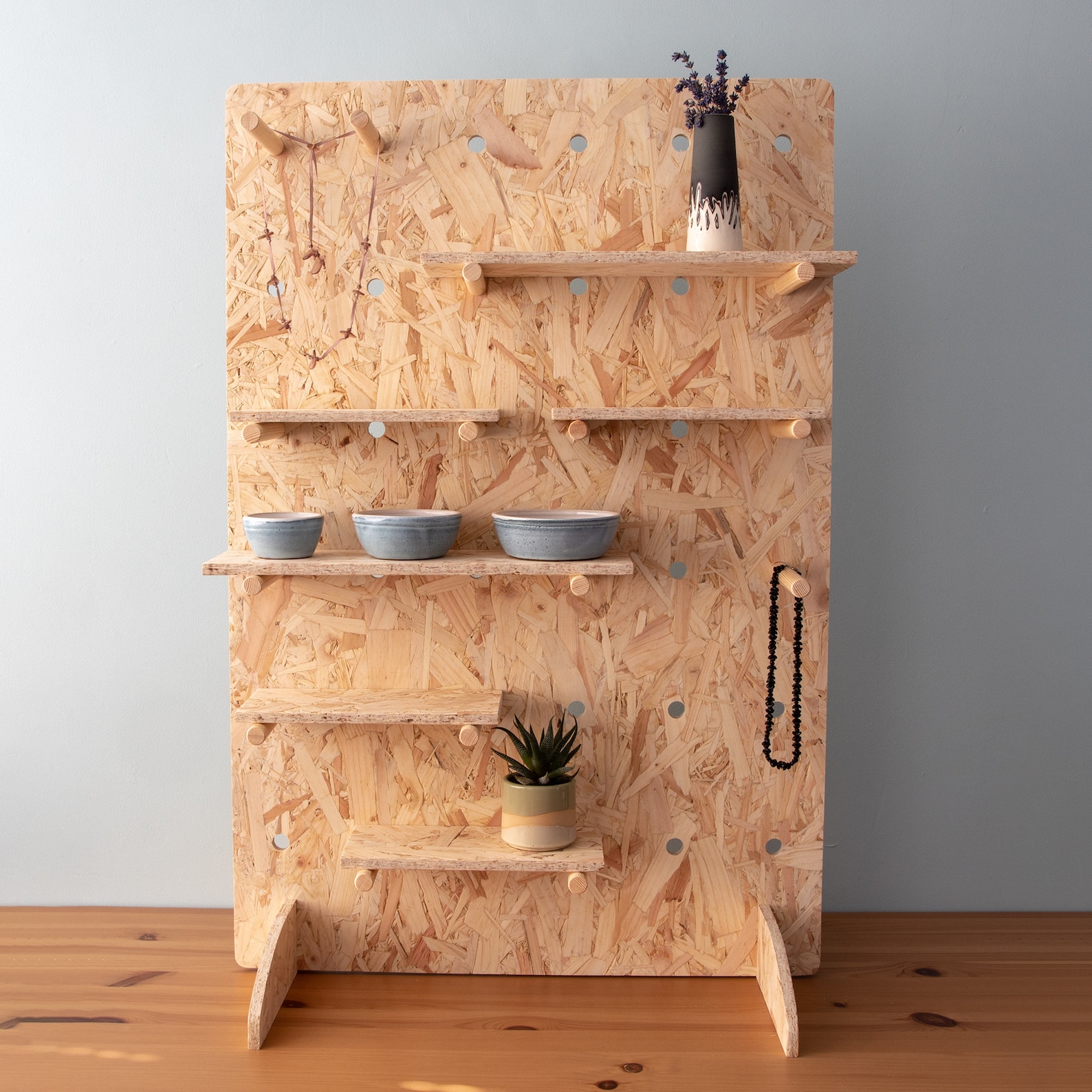 Tabletop OSB Pegboard, Square in Shape and Freestanding With Feet ...