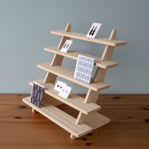 Space Saving 5 Tiered Display Stand With Reversible Grooved Shelving ...