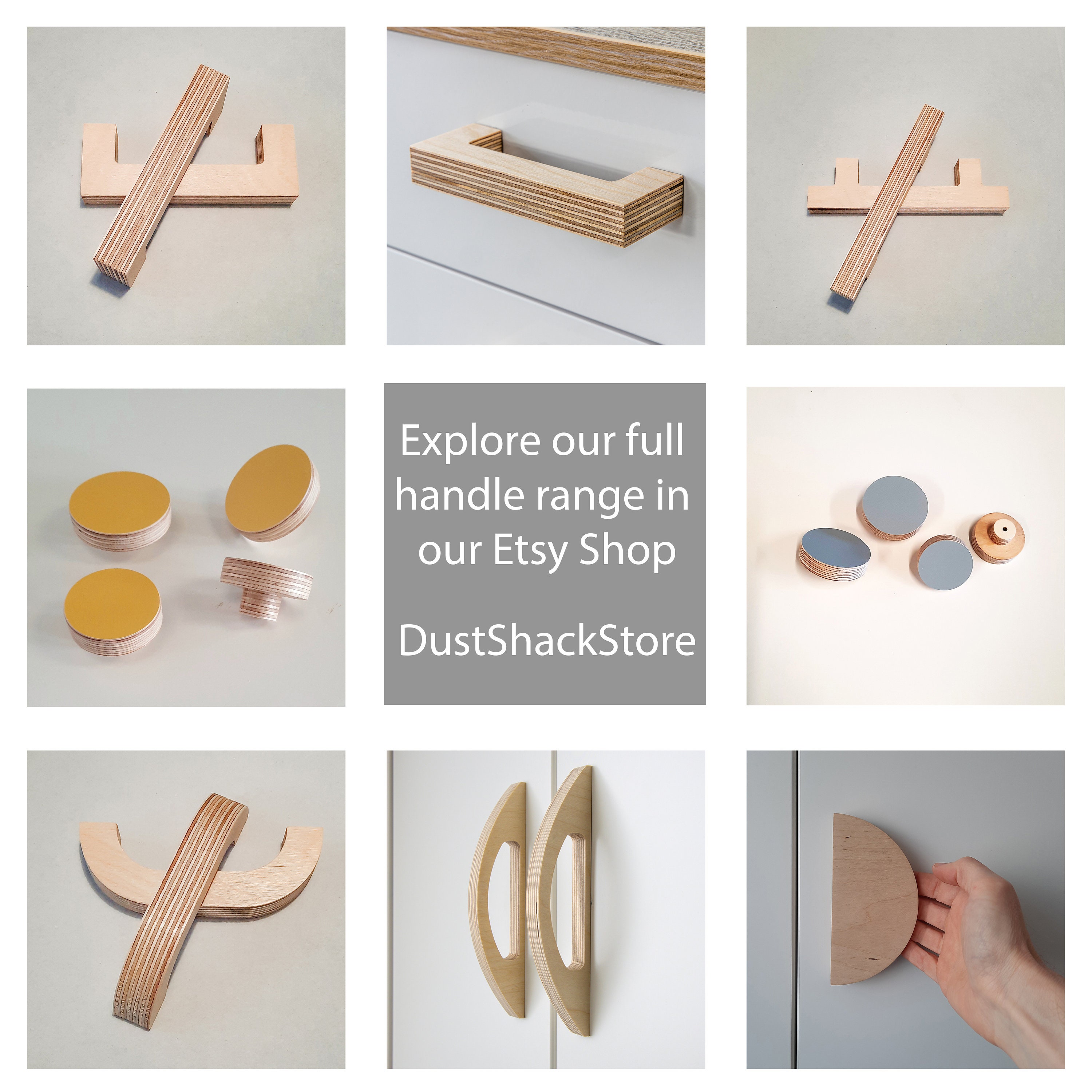 Double Grip Square Edge Wooden Door Handle in Plywood for Kitchen ...