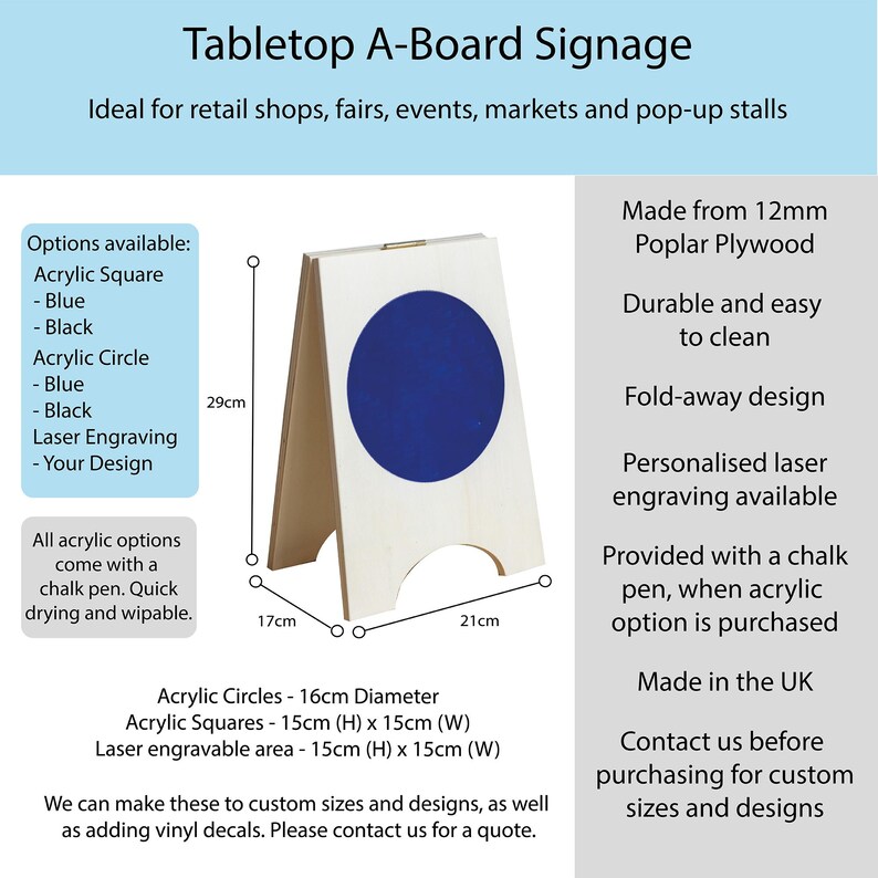 Wooden A-board Tabletop Signage Display - Etsy UK