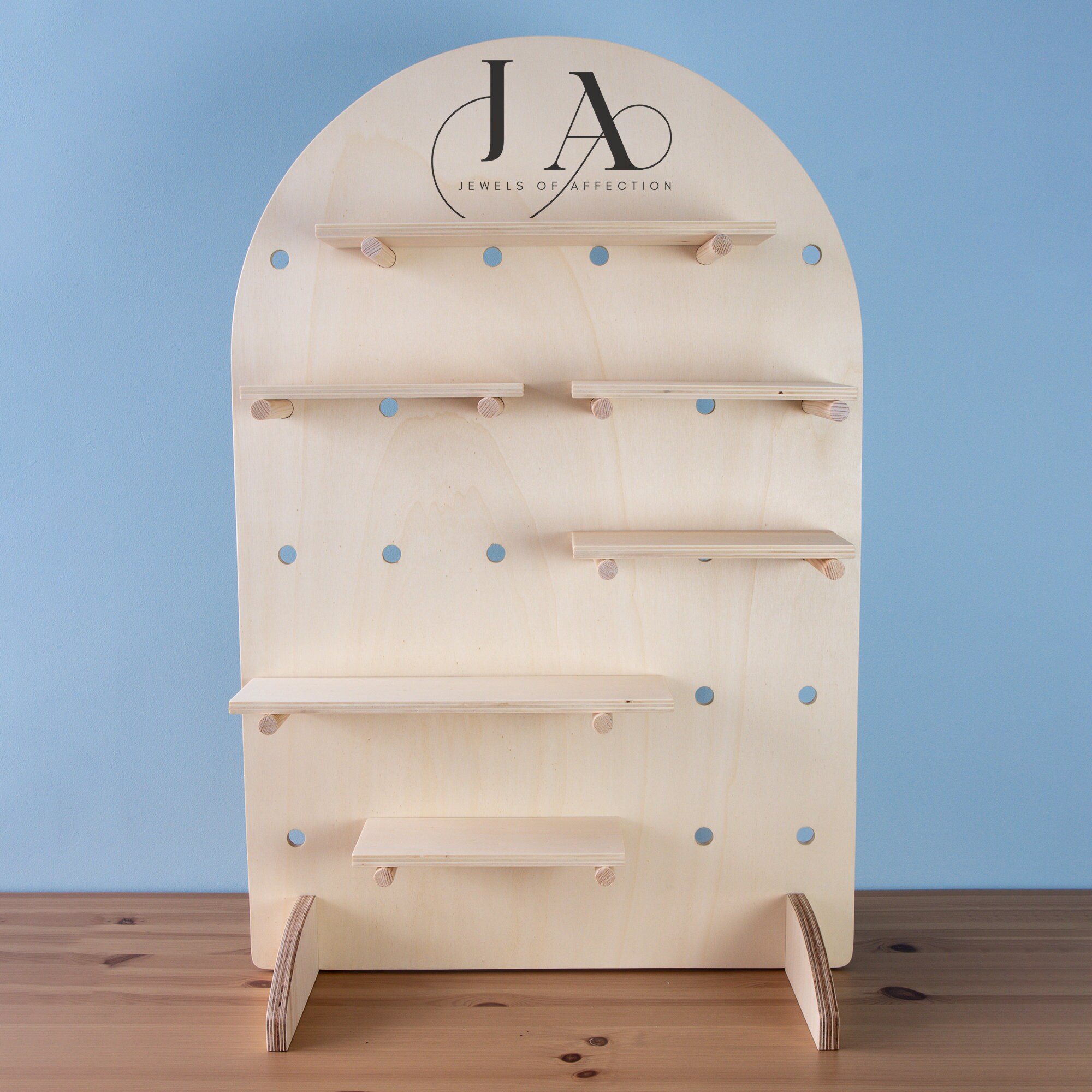 Curved Table Top Pegboard With Shelving and Pegs for Crafts Fairs and ...