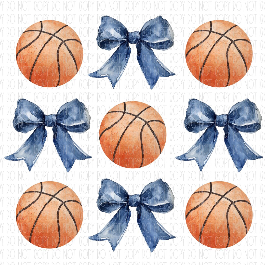Basketball With Bow, Basketball Team, Watercolor Basketball, Spirit ...