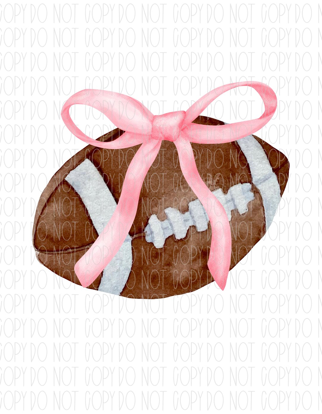 Football Coquette, Little Sister Football, Coquette, Bow, Watercolor ...