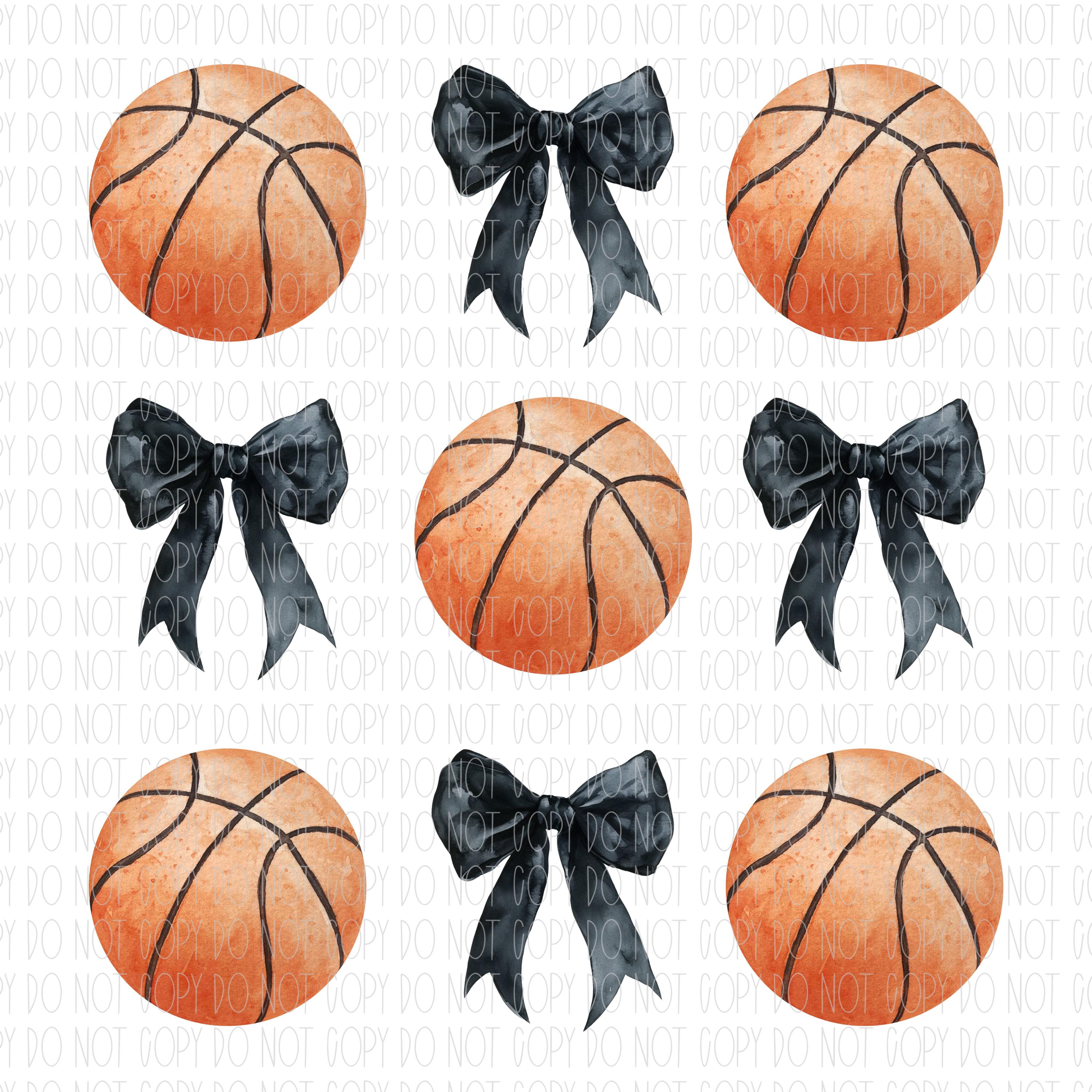 Basketball With Bow, Basketball Team, Watercolor Basketball, Spirit ...