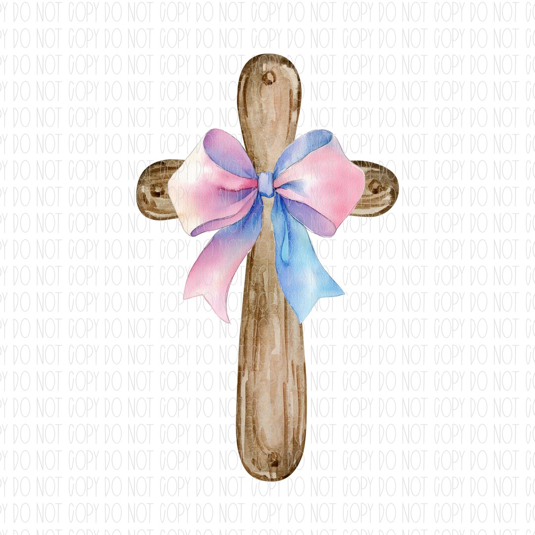 Cross, Easter Cross, Easter, Watercolor Bow, Trendy Bow, Preppy ...