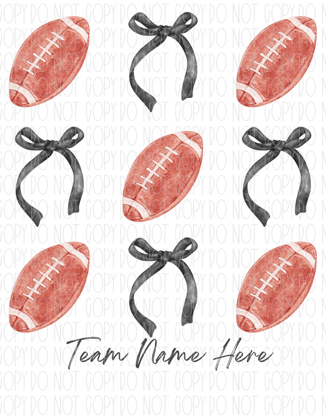 Custom Football, Football Coquette Bow, Wildcats, Watercolor Football ...