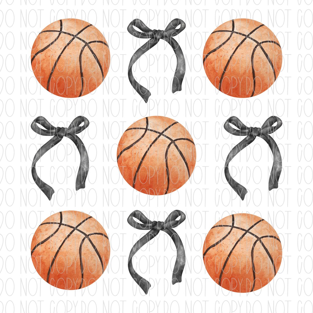 Basketball With Bow, Basketball Team, Watercolor Basketball, Spirit ...