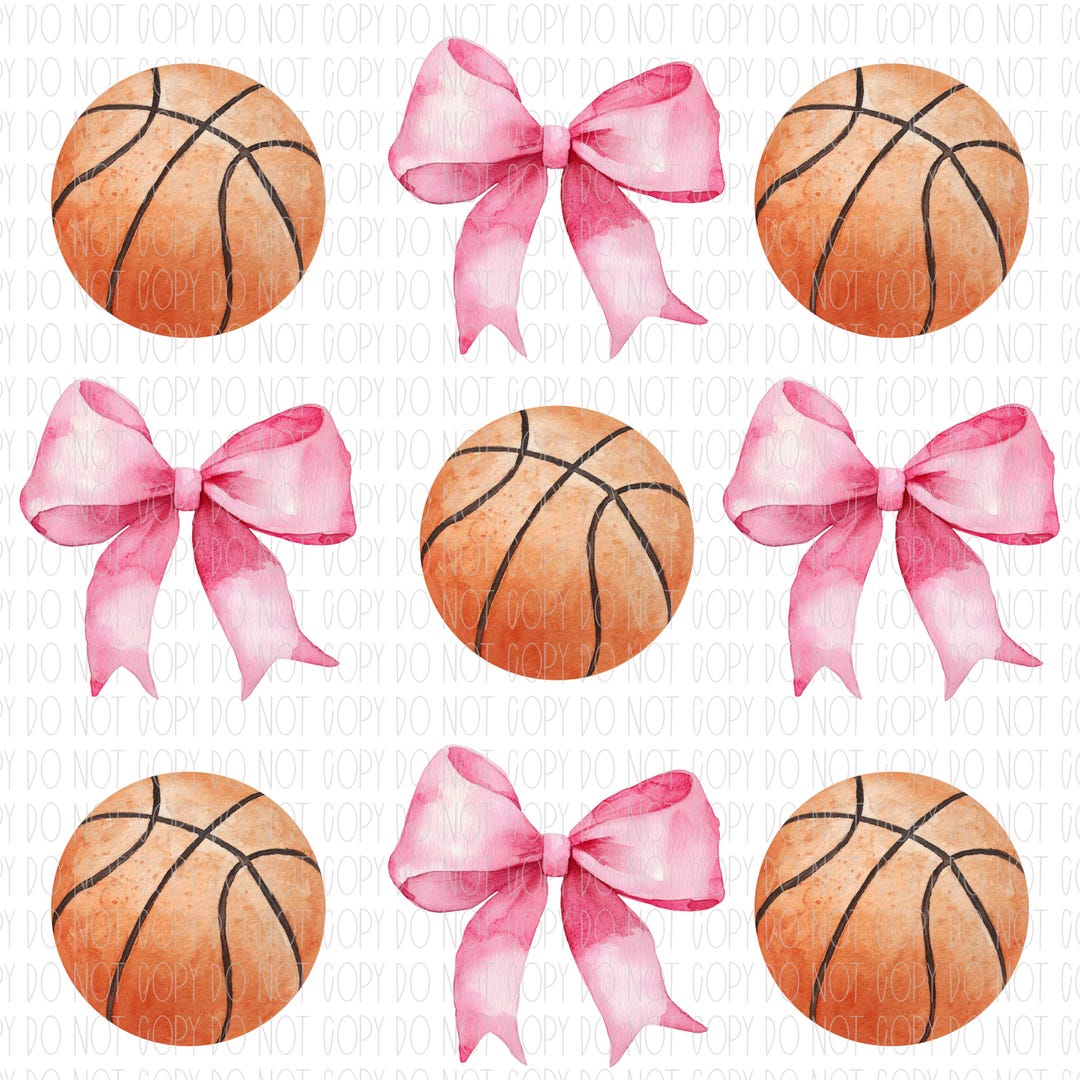 Basketball With Bow, Basketball Team, Watercolor Basketball, Spirit ...