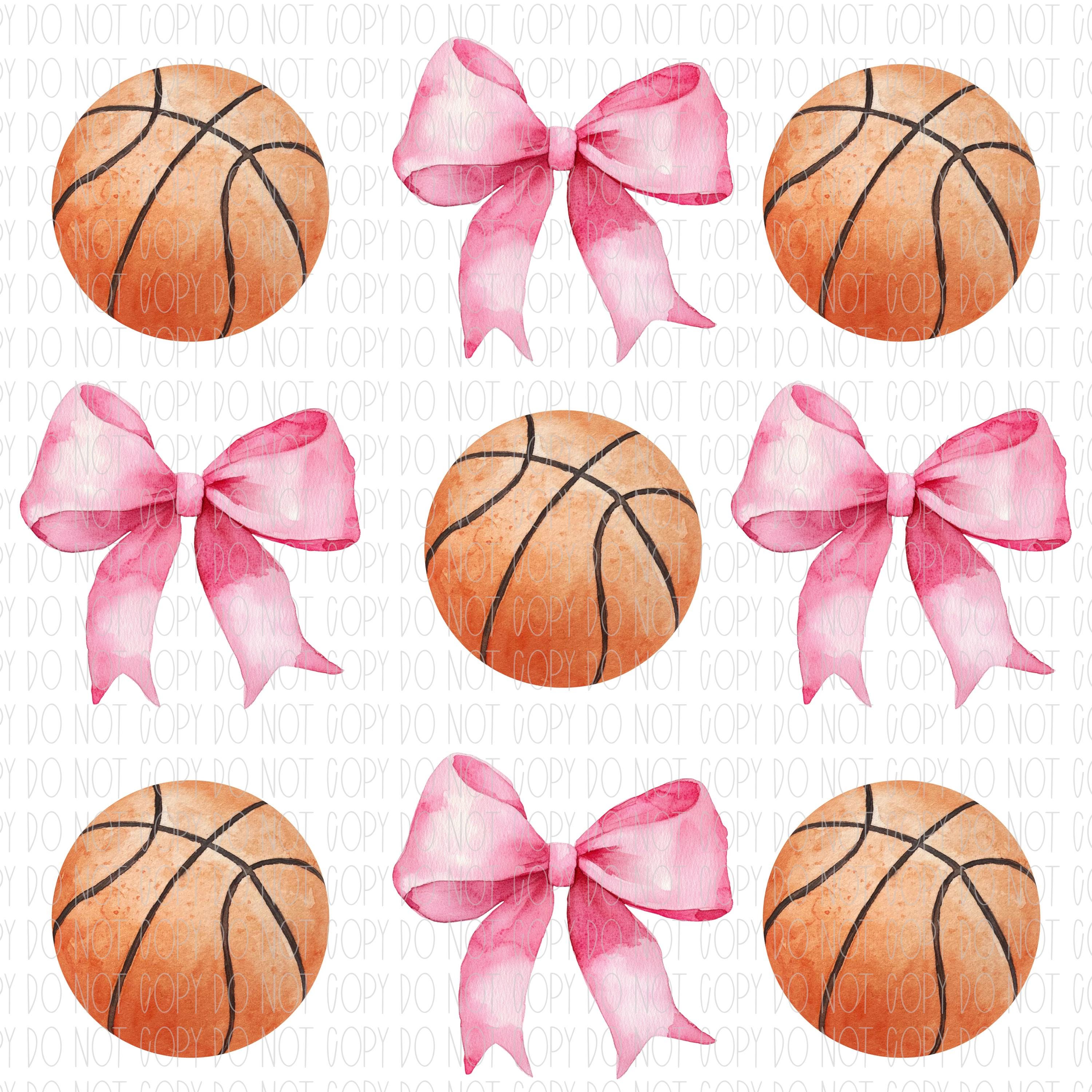 Basketball With Bow, Basketball Team, Watercolor Basketball, Spirit ...